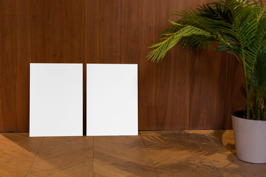 Free Double Poster Mockup - mockupbee