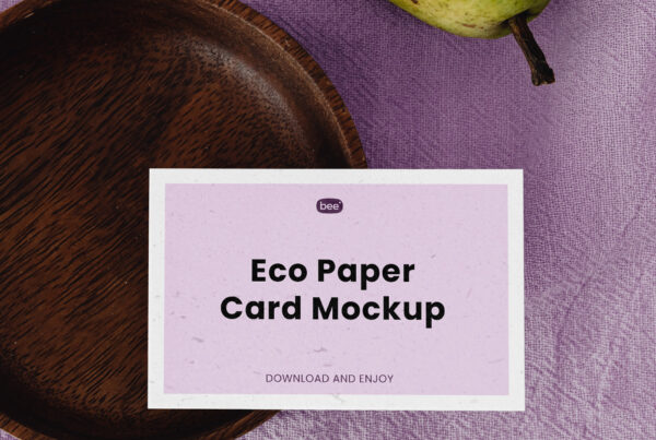 Free Oblong Card with Fruits Mockup - mockupbee