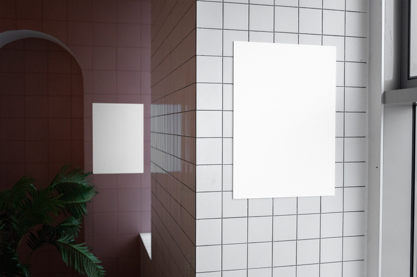 Free Hanging Double Poster Mockup - mockupbee