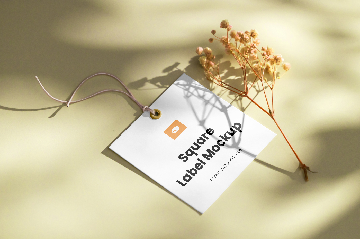 Free Eco Square Label Mockup - mockupbee