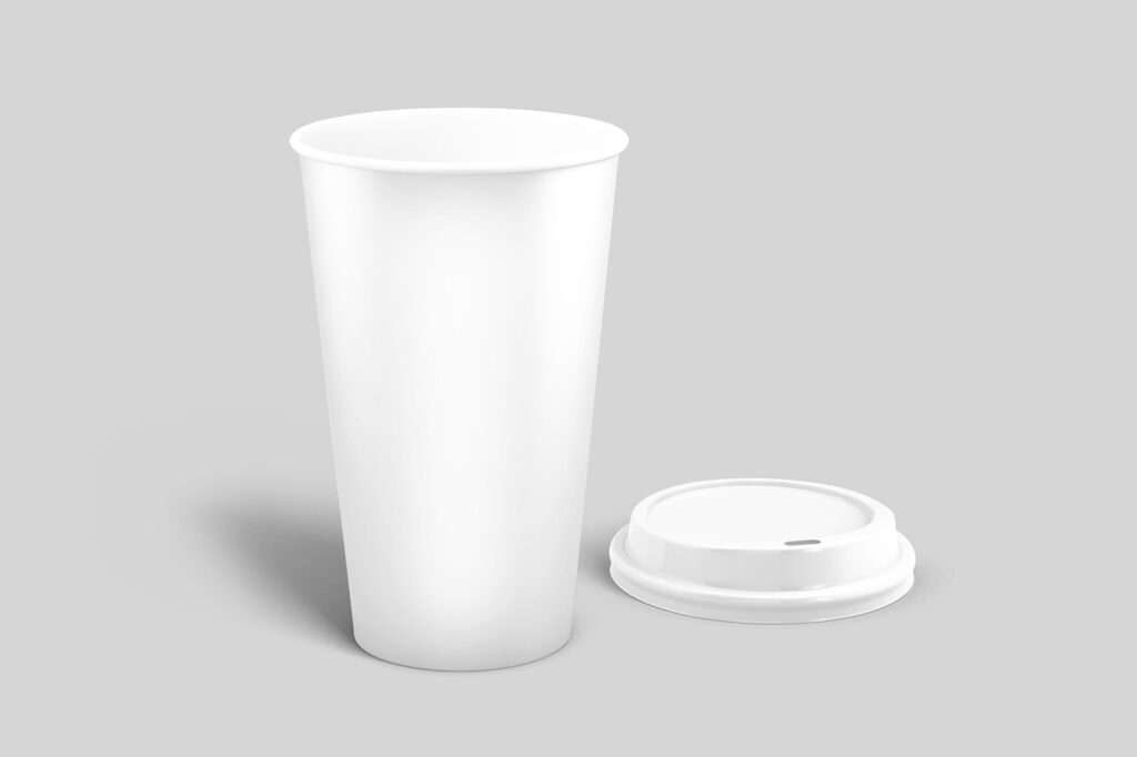 Free Open Cup with Lid Mockup - mockupbee