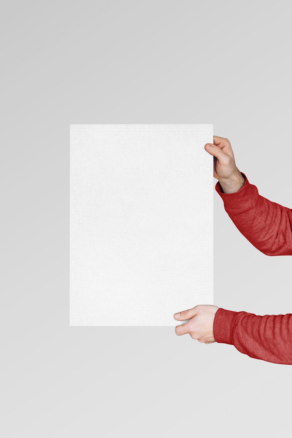 Free Poster in Hands Mockup - mockupbee