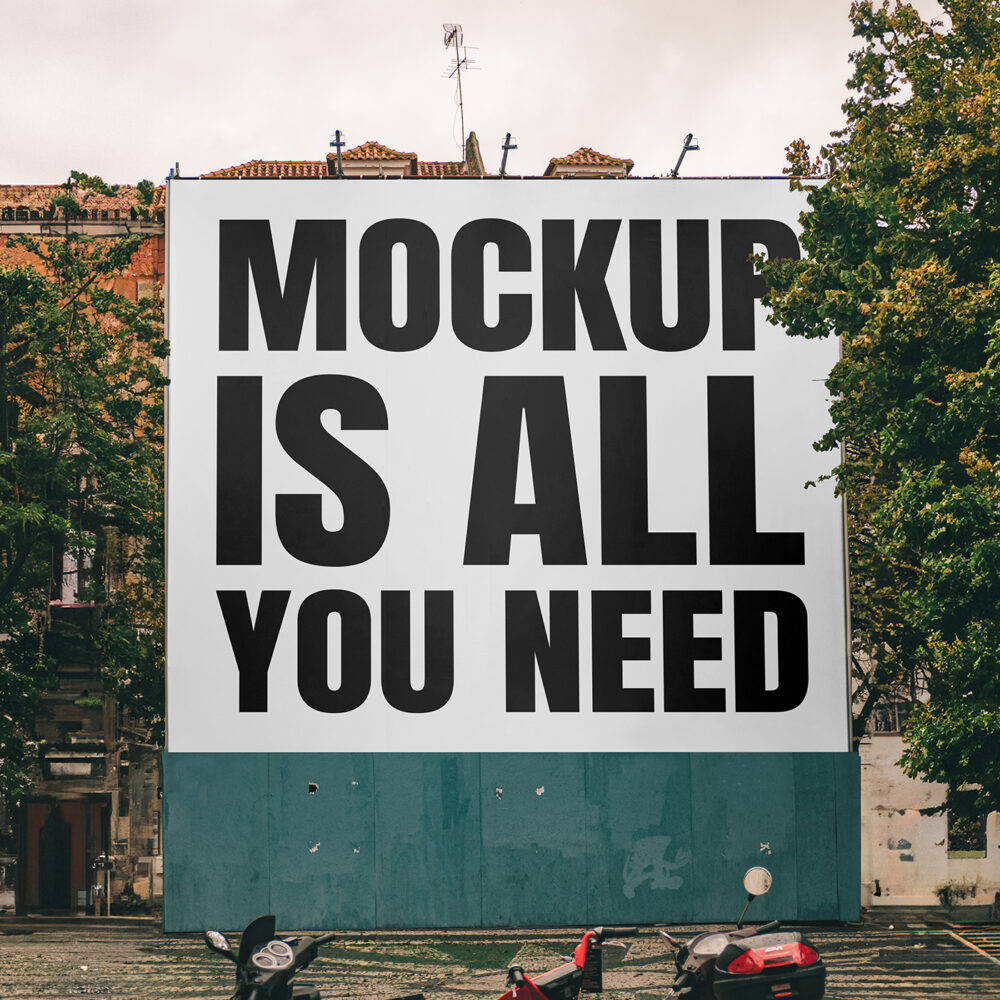 Free Freestanding Billboard Mockup - mockupbee