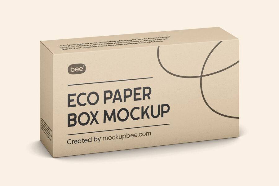Free Standing Wide Box Mockup - mockupbee