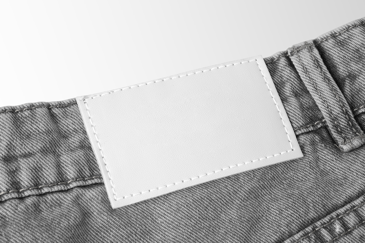 Free Jeans Label Mockup - mockupbee