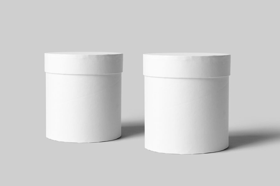 Free Closed Round Box Mockups - mockupbee