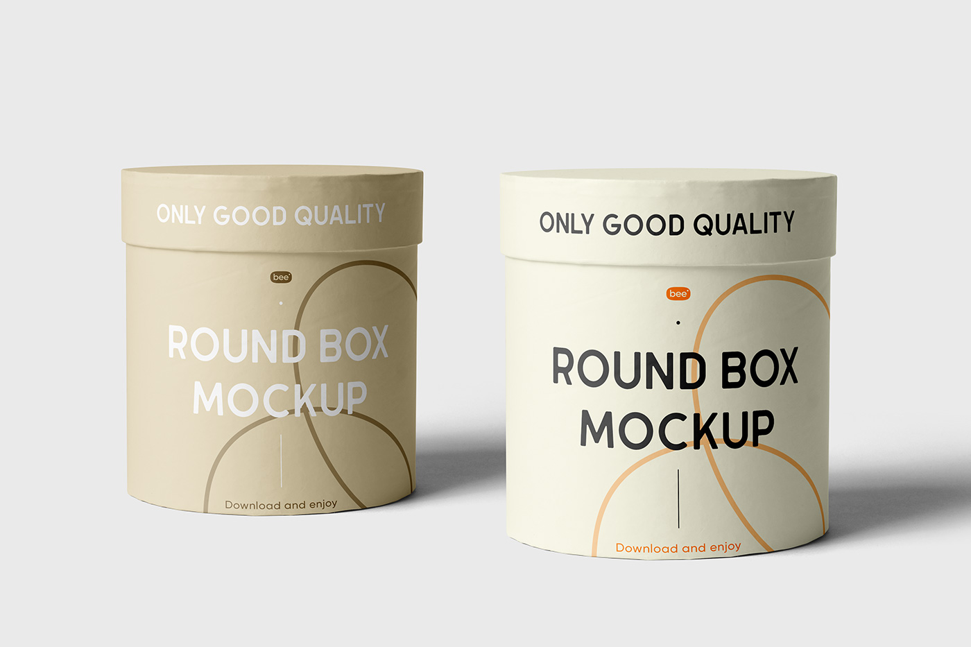 Free Closed Round Box Mockups - mockupbee