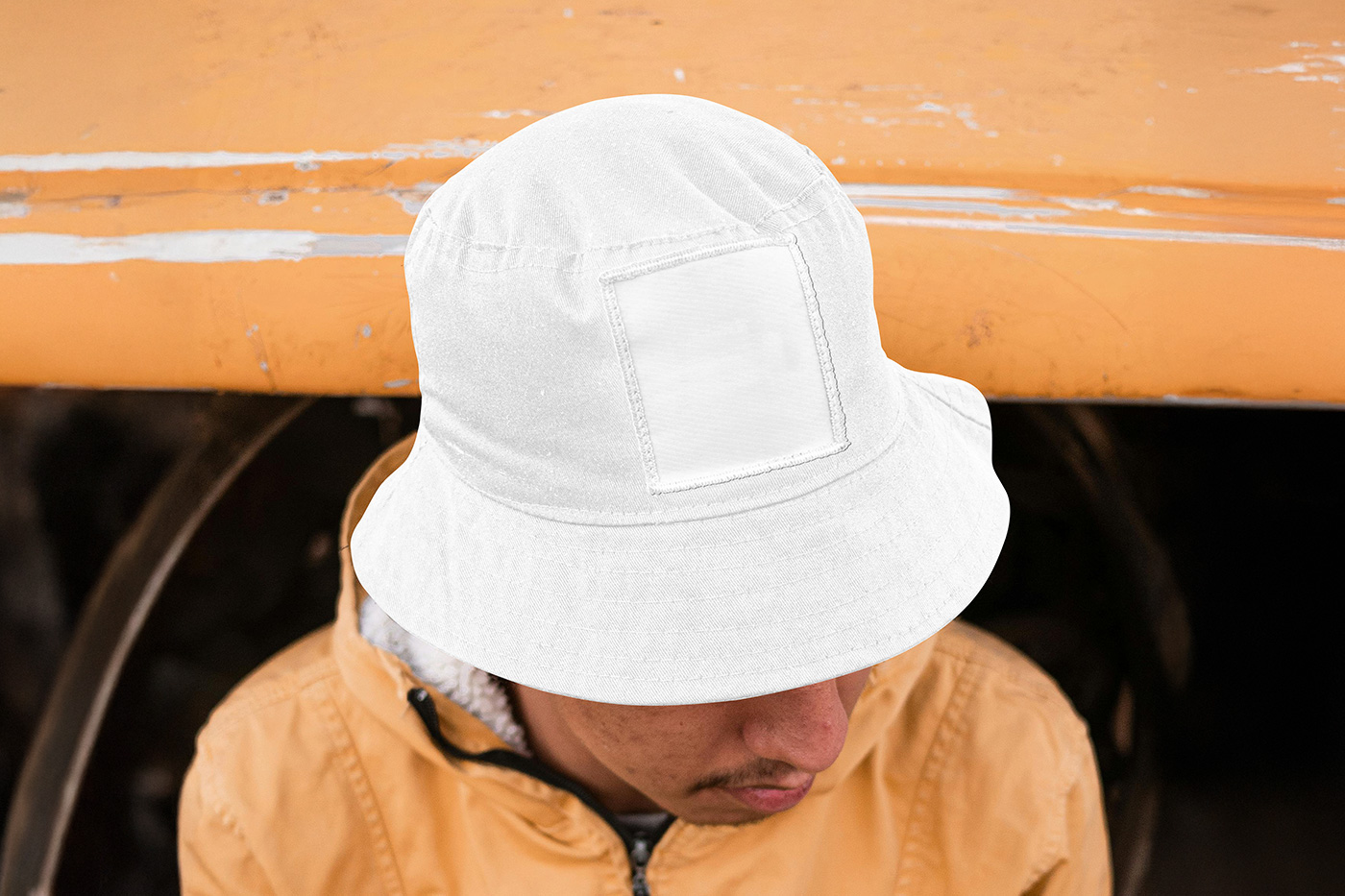 Free Bucket Hat Label Mockup - mockupbee