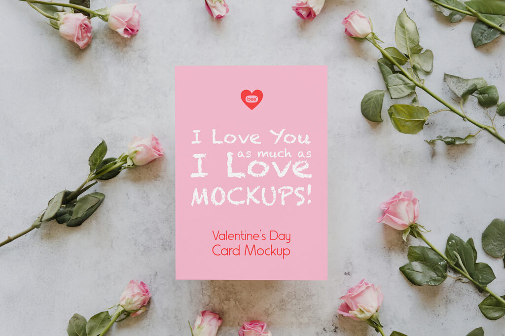Free Valentines Day Card Mockup - mockupbee