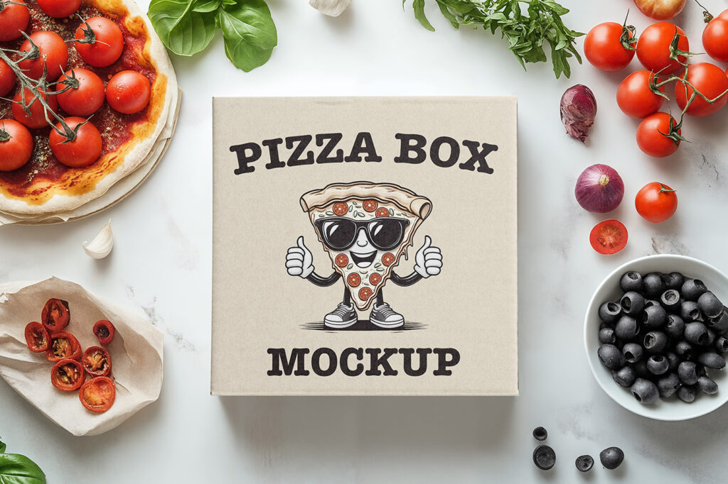 Free Square Pizza Box Mockup - mockupbee