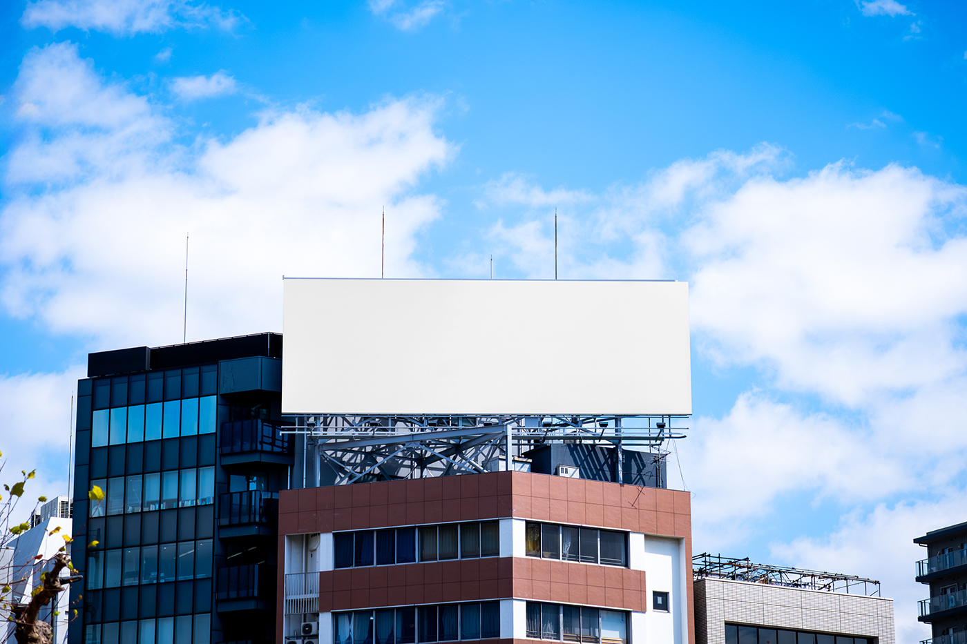 Free Billboard Front View Mockup - mockupbee