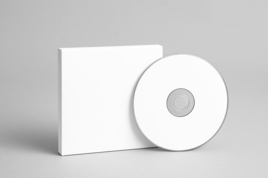Free Square CD Box Mockup - mockupbee