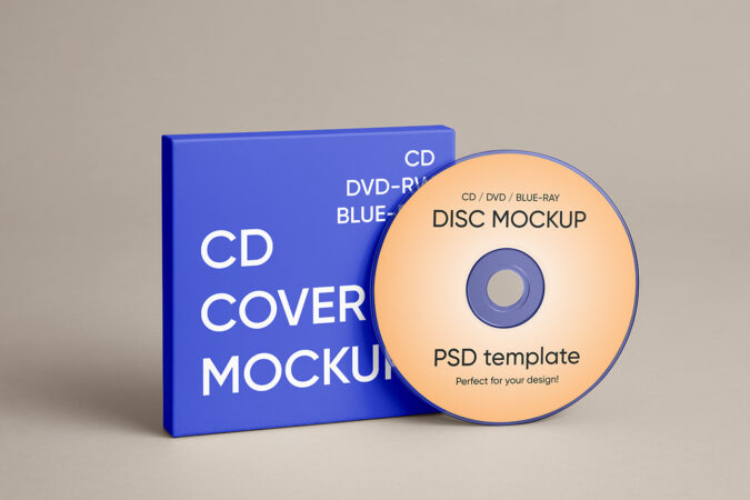 Free Square CD Box Mockup - mockupbee